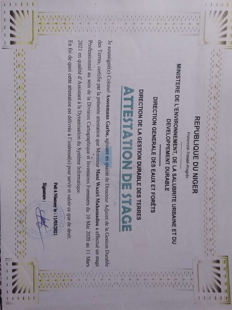 Attestation DGEF | PDF