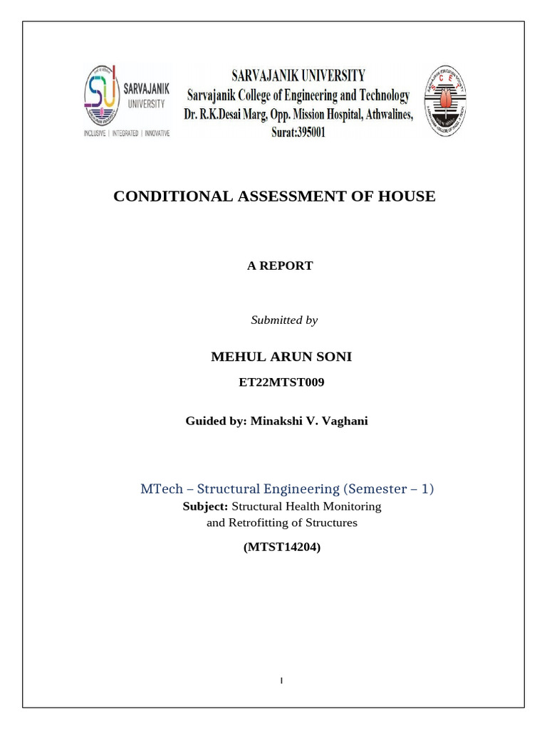 House Condition Assessment Report | PDF | Applied And Interdisciplinary ...