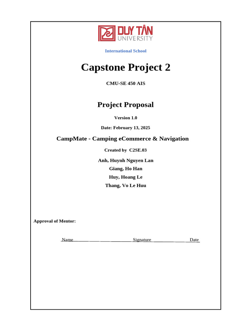 C2SE.03 - Capstone 2 Project Proposal | PDF | Scrum (Software Development) | Mobile App