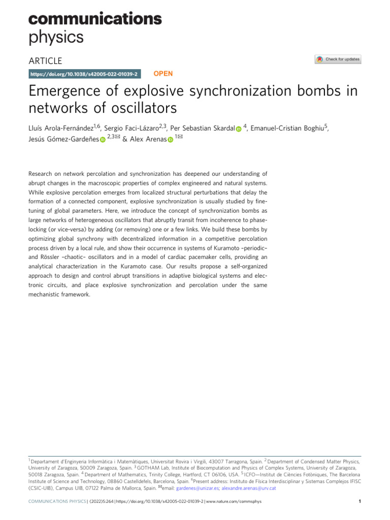 Emergence of Explosive Synchronization Bombs in Networks of Oscillators ...