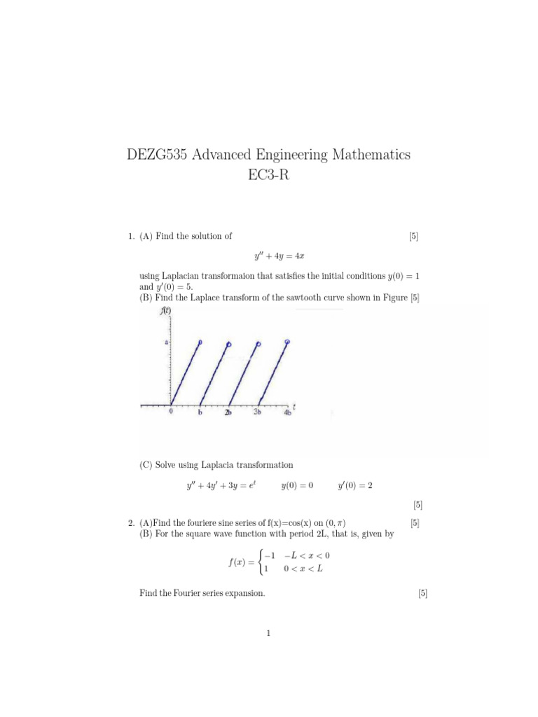 De ZG535 Ec-3r Second Sem 2020-2021 | PDF | Mathematical Analysis | Mathematical Physics