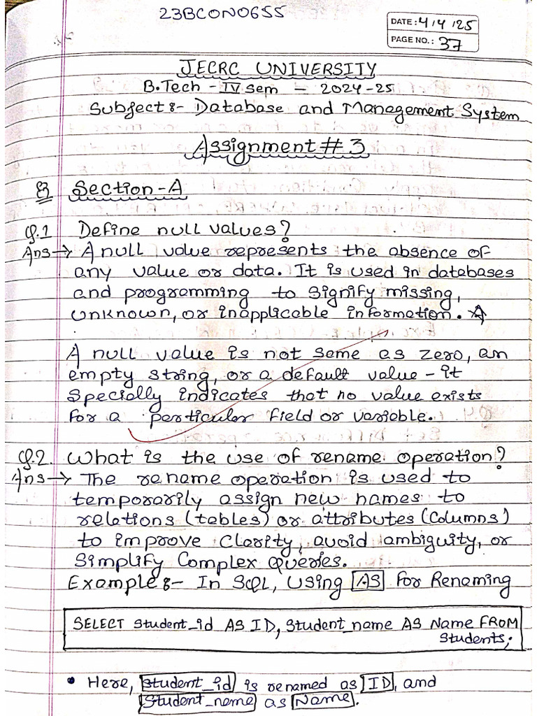 Dbms Assignment - 3 | PDF