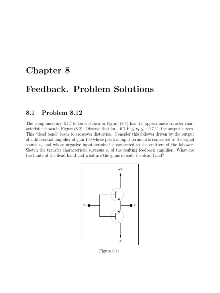 Phys 305 Ch08 Sol Feed Back | PDF | Amplifier | Bipolar Junction Transistor