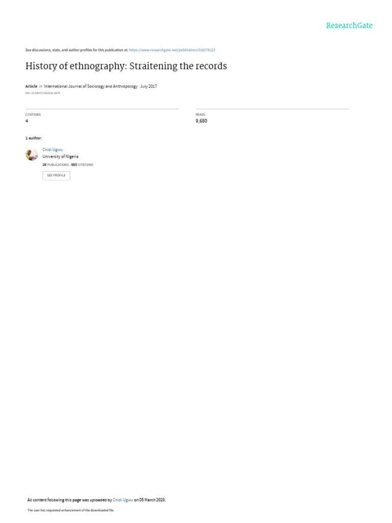 History of Ethnography Straitening The Records | PDF | Ethnography ...