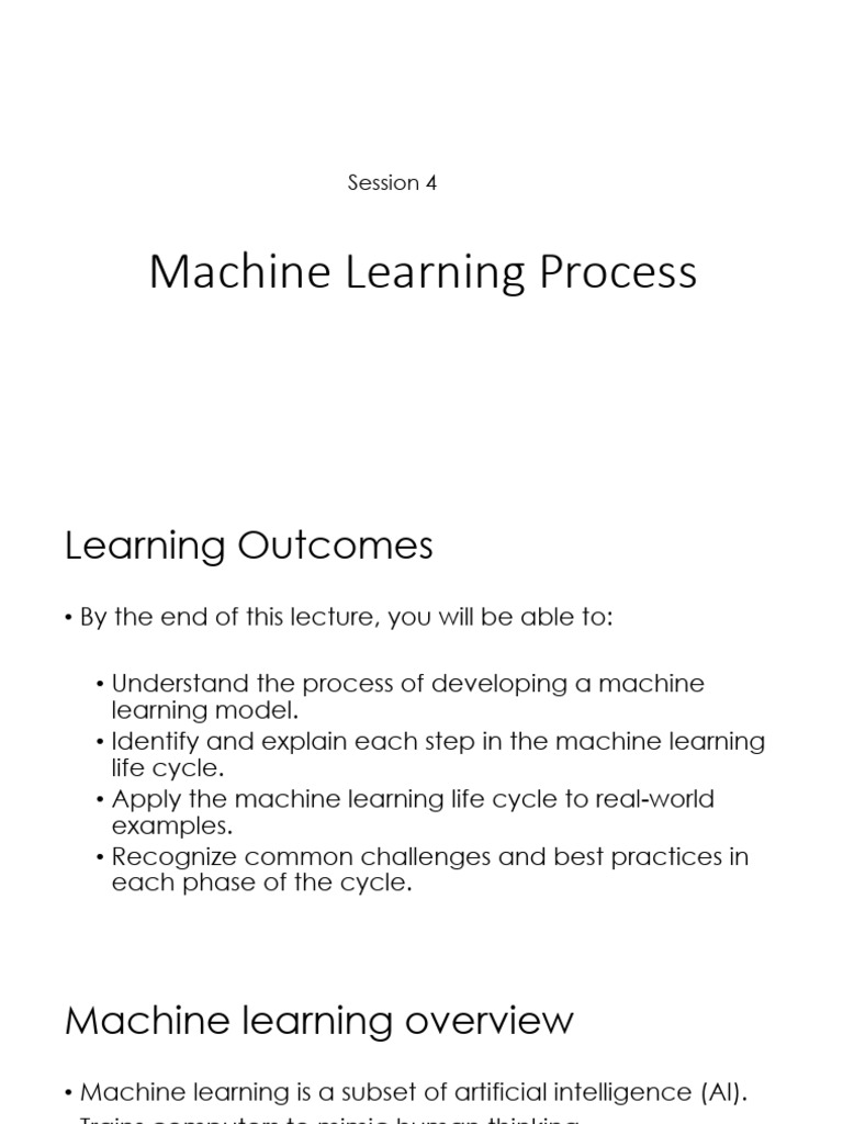 Session 4 Machine Learning Process (1) | PDF | Data Analysis | Machine ...