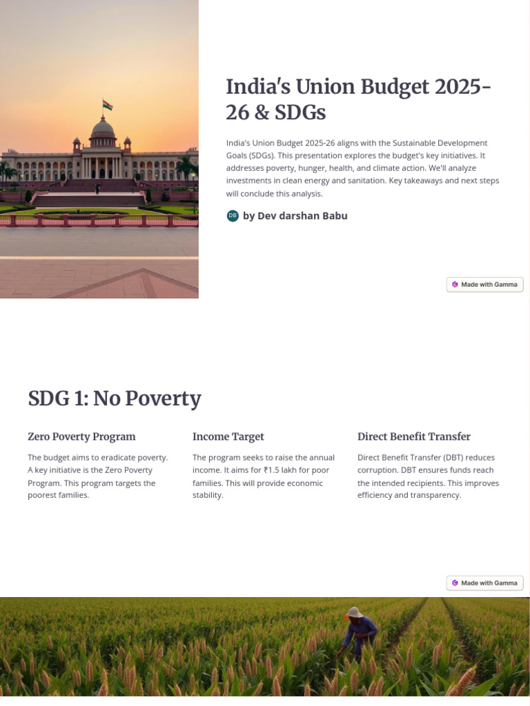 Indias Union Budget 2025 26 and SDGs | PDF | Sustainable Energy | Infrastructure