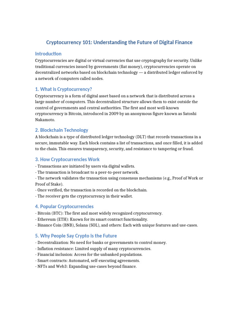 Cryptocurrency_101_Full_Course | PDF | Cryptocurrency | Bitcoin