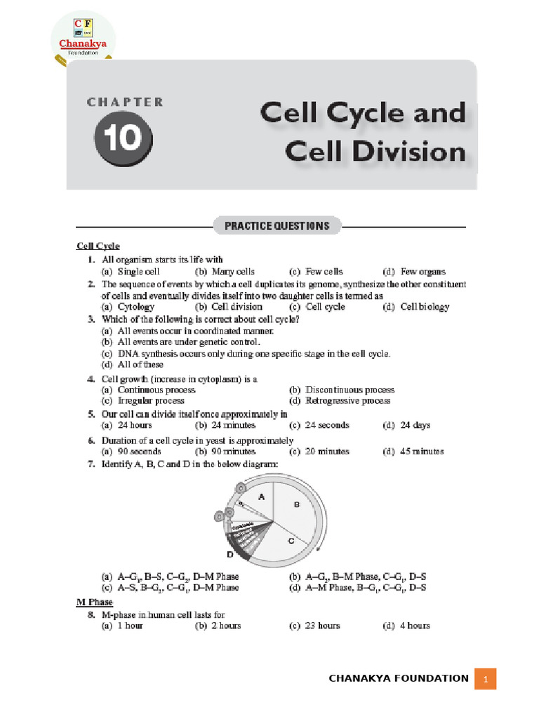 Chapter 10 Cell Cycle and Cell Division | PDF