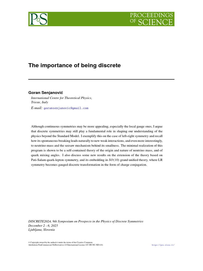 The Importance of Being Discrete | PDF | Higgs Boson | Standard Model
