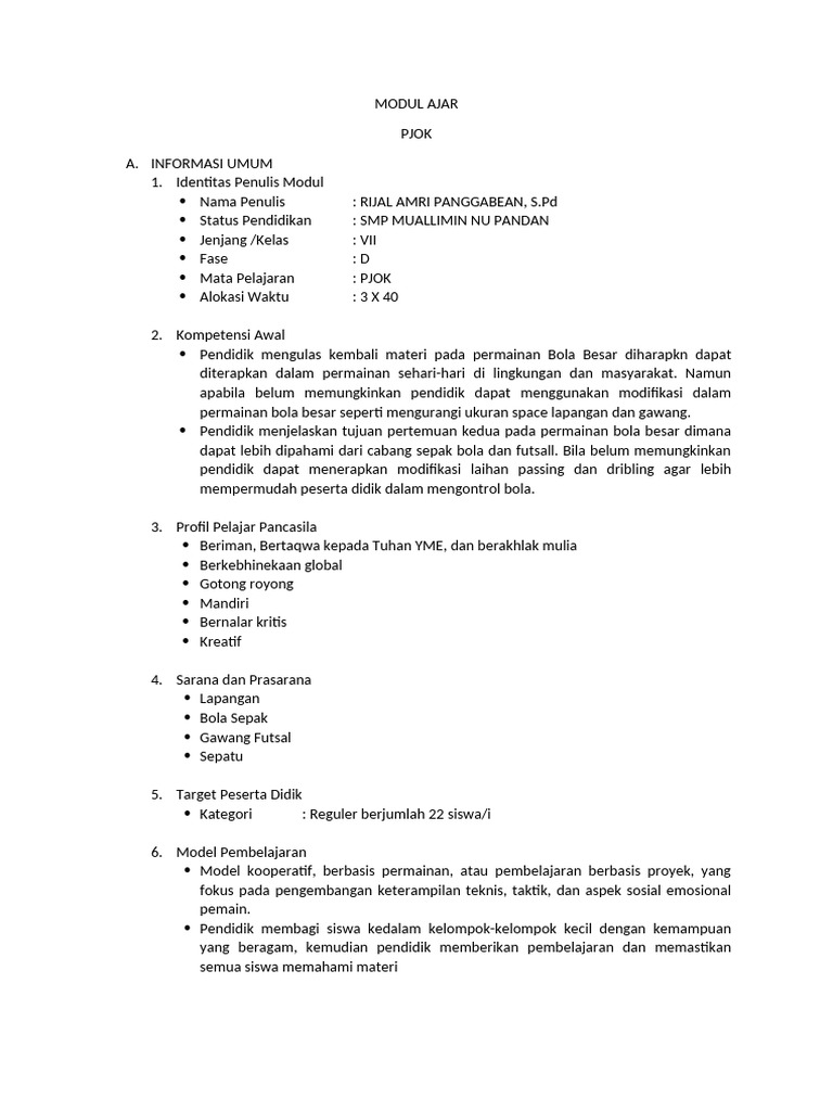 Modul Ajar Rizall | PDF