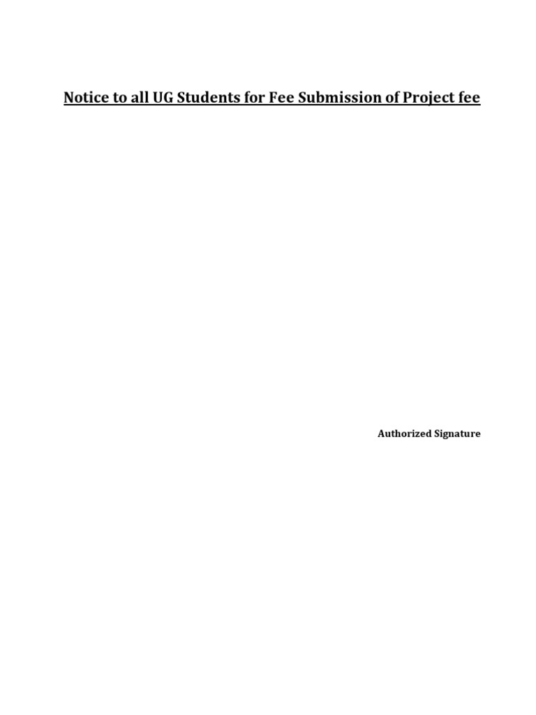 UG Project Fee Submission Notice | PDF