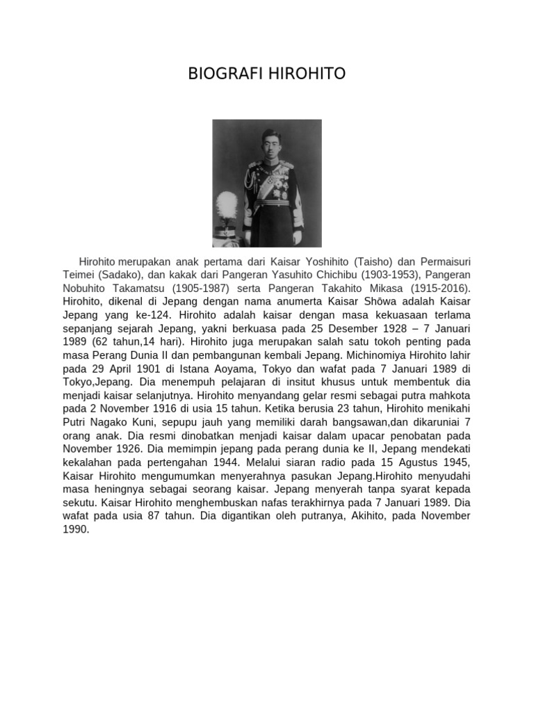 Biografi Hirohito | PDF