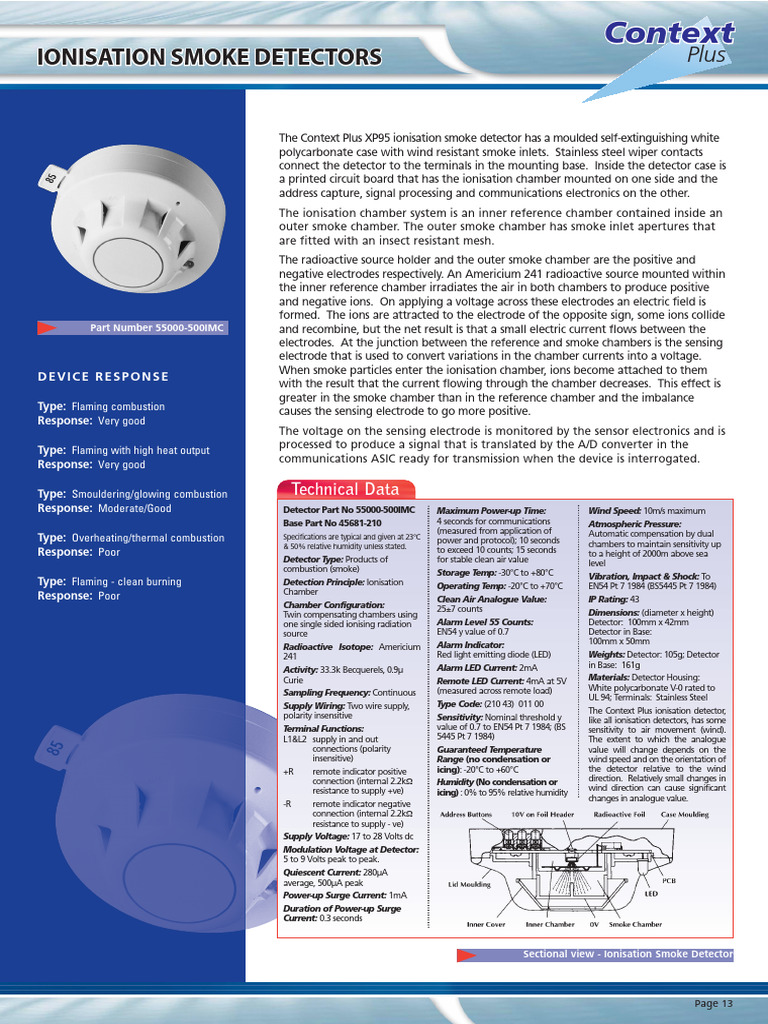 Addressable Ionization Smoke Detector | PDF | Electricity | Electromagnetism