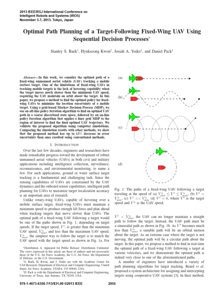 Optimal Path Planning Od A Target Following Fixed Wing UAV | PDF | Unmanned Aerial Vehicle ...