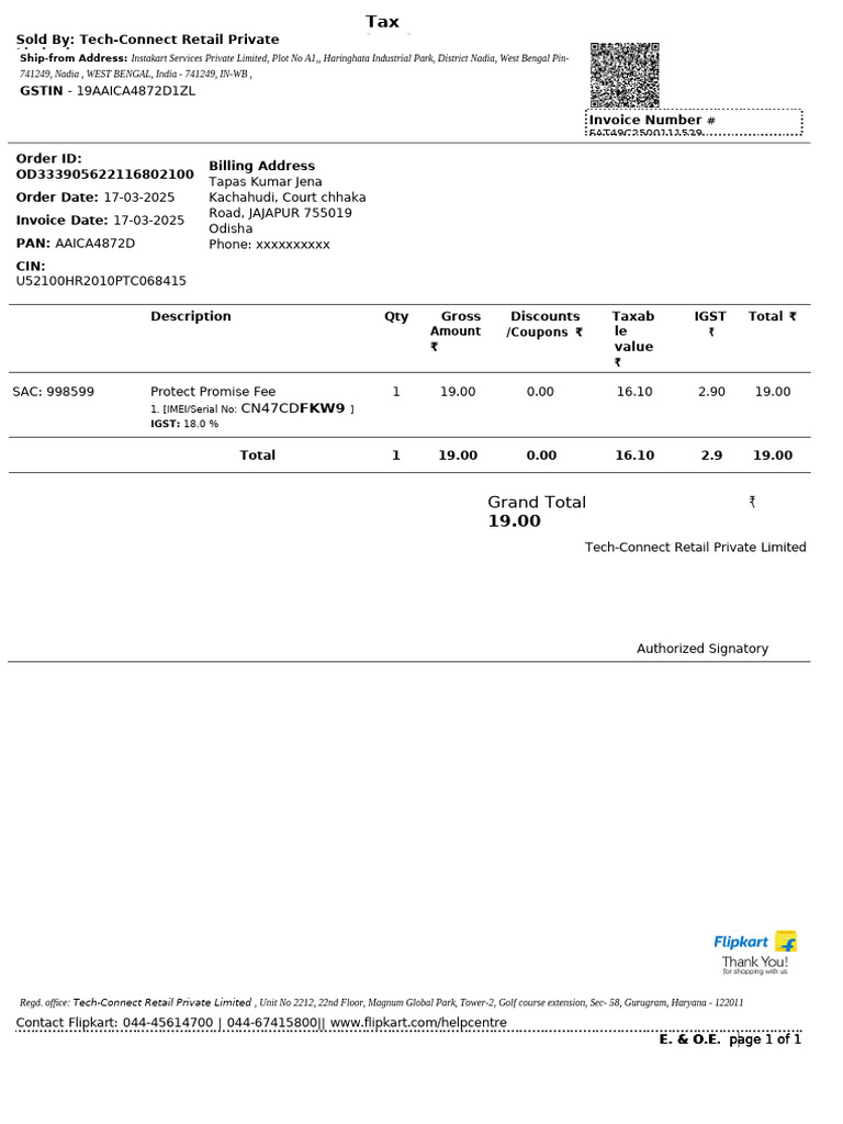Invoice OD333905622116802100 | PDF | Printer (Computing)