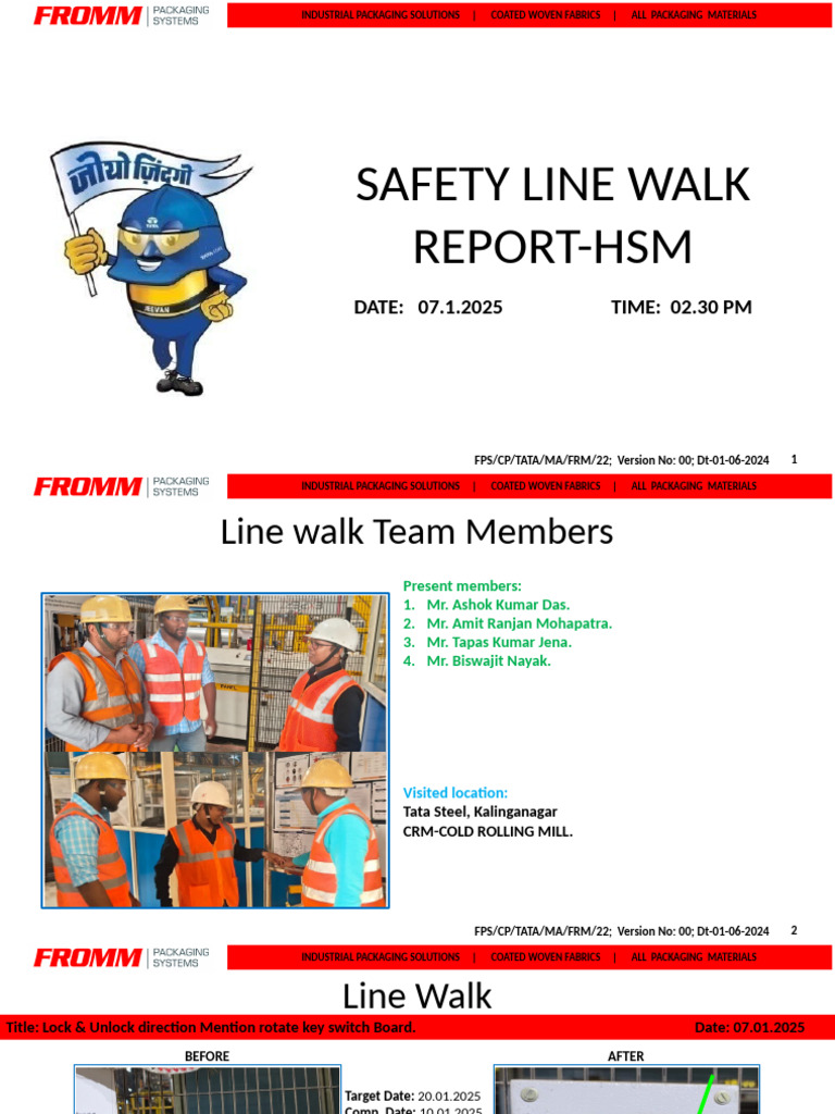 Safety Line Walk Report - Tata Steel | PDF