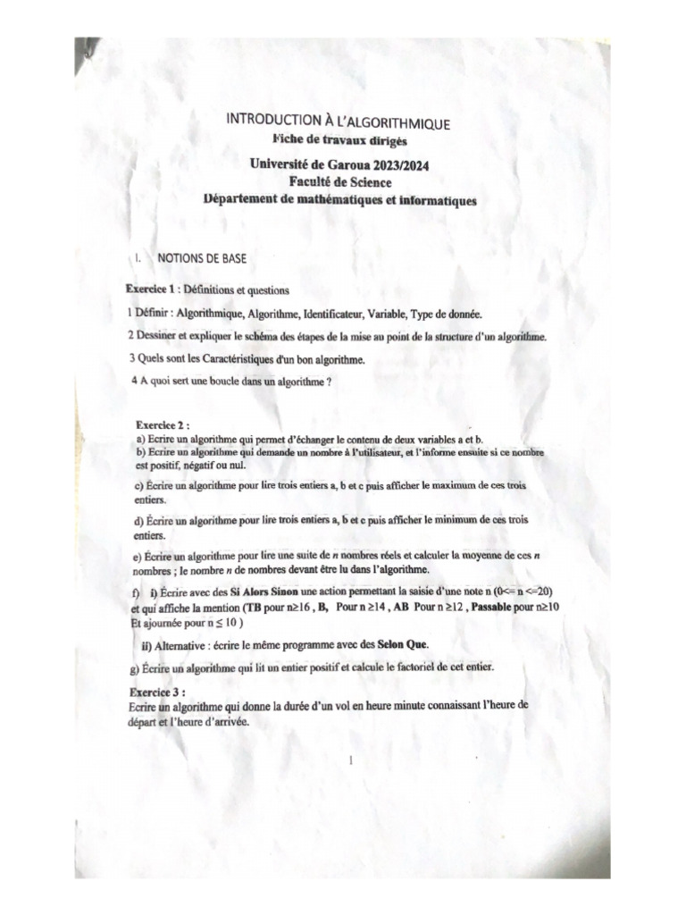 Introduction À L'algorithmique | PDF