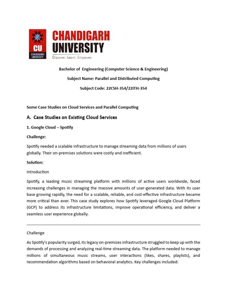 Case Studies - Chapter 3.3 | PDF | Cloud Computing | Parallel Computing