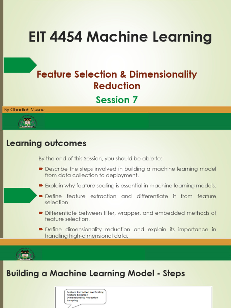 Session 7 Feature Selection & Dimensionality Reduction | PDF | Machine Learning | Cross ...