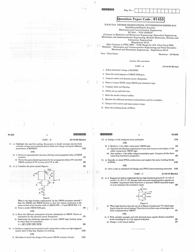 EC6601_VLSI Design_R2013 - 2019 Nov | PDF