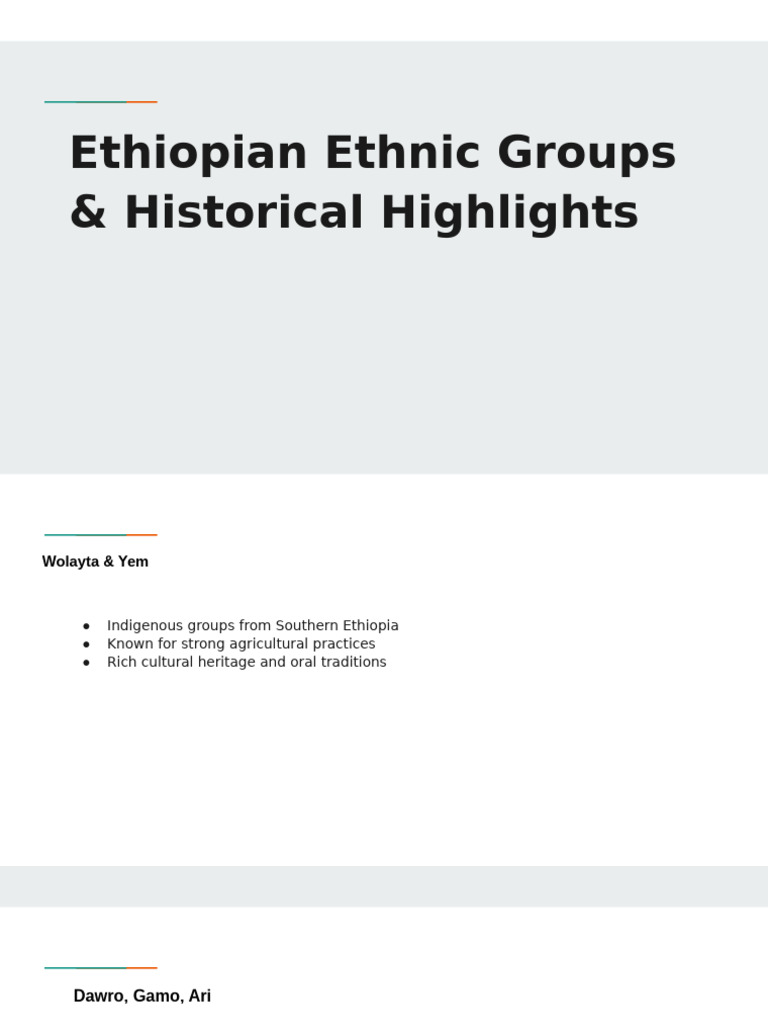 Ethiopian Ethnic Groups & Historical Highlights | PDF
