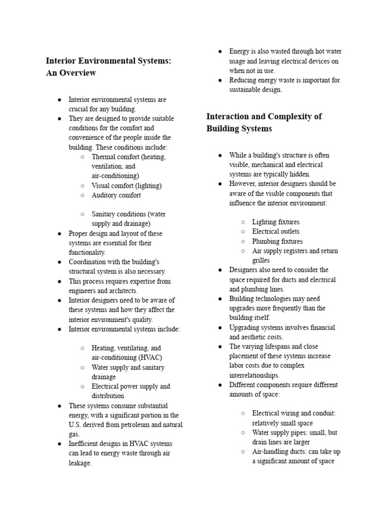 Understanding Interior Environmental Systems | PDF | Air Conditioning ...