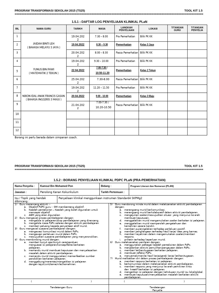 Doc. Penyeliaan PLaN - (KMP) | PDF