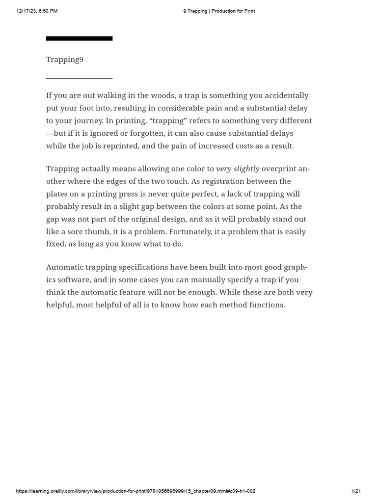 9 Trapping - Production For Print | PDF | Page Layout | Cyan