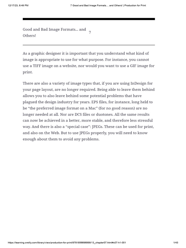 7 Good and Bad Image Formats and Others! - Production For Print | PDF ...