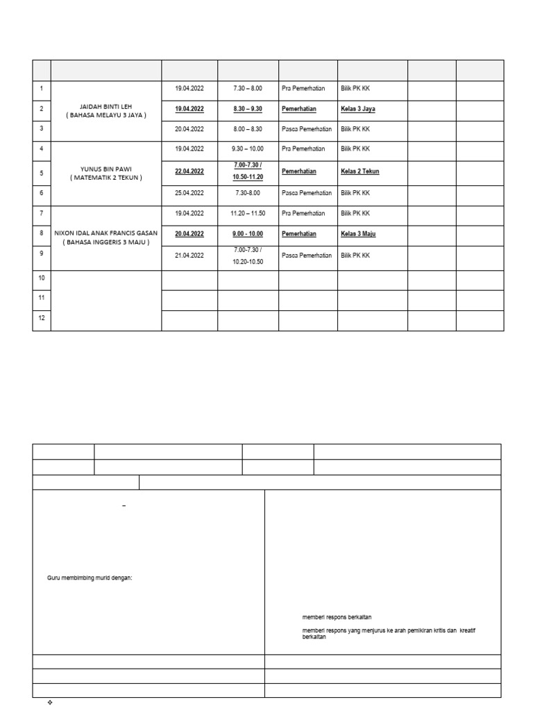 Doc. Penyeliaan PLaN - (KMP) 1 | PDF