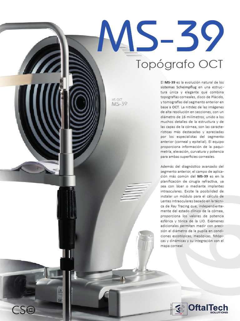 Topógrafo OCT MS-39 en Barcelona | PDF | Oftalmología | Ojo humano