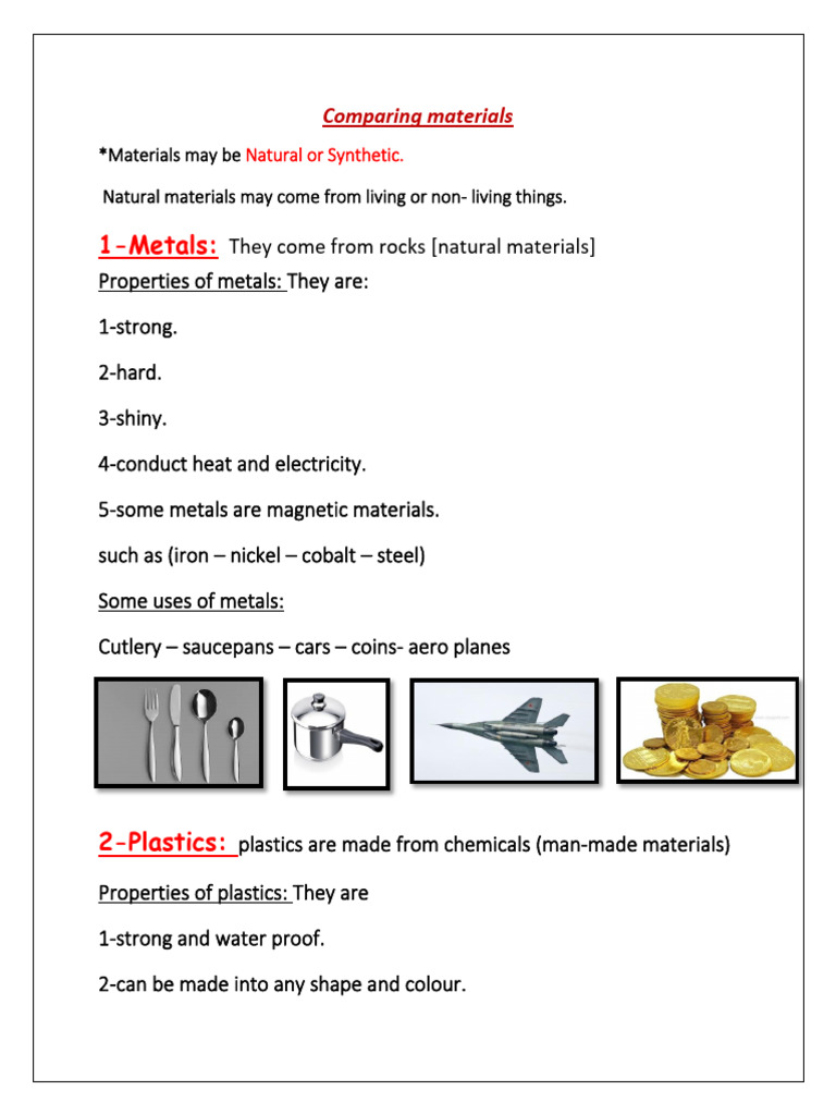 L1- Comparing materials 2023 (1) | PDF