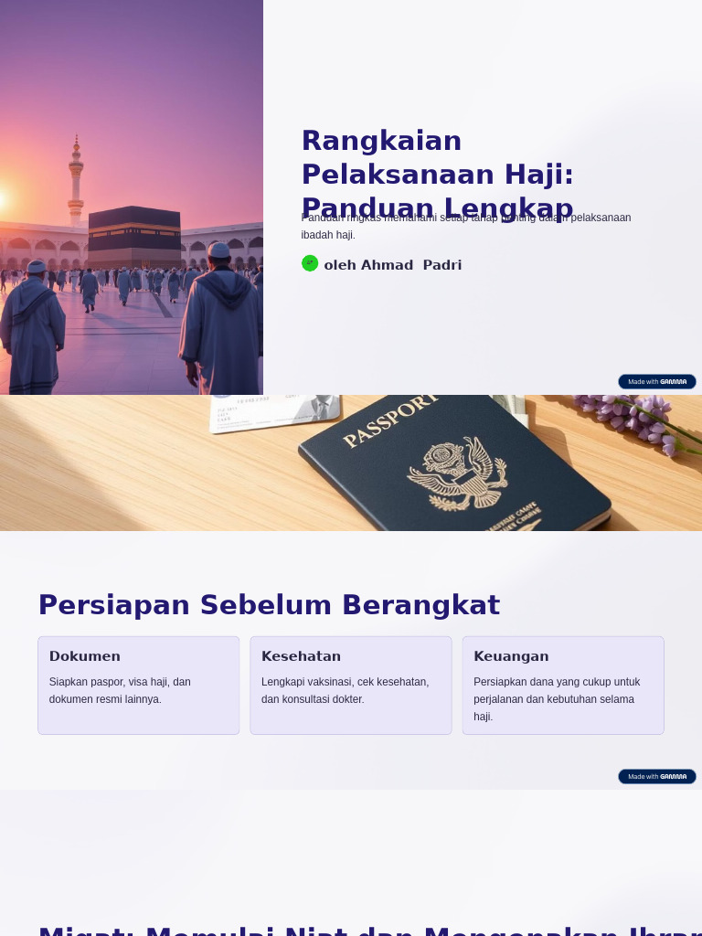 Rangkaian Pelaksanaan Haji Panduan Lengkap | PDF