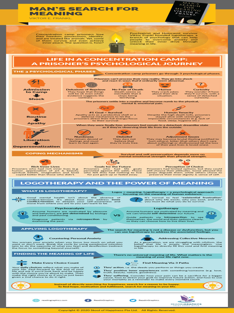 RIG - Man's Search For Meaning Graphic Summary | PDF | Meaning Of Life ...