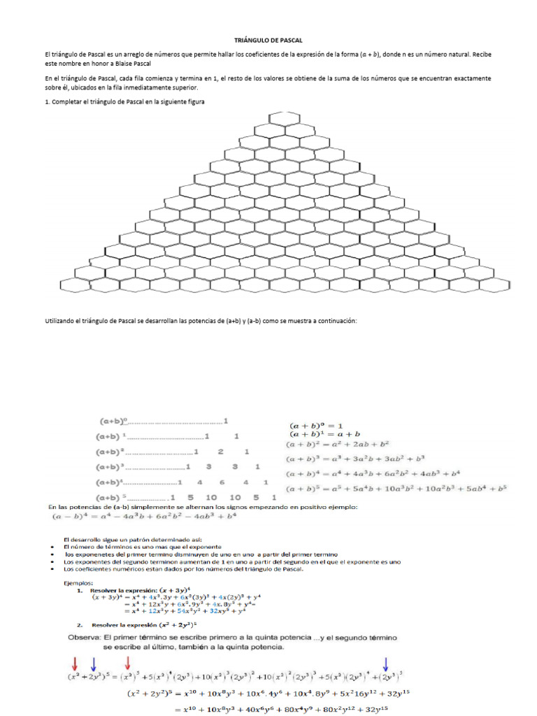 Triángulo de Pascal | PDF