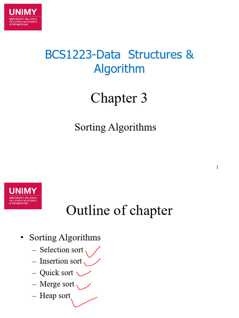 Chapter 3 Sorting Part 1 Pdf Computer Data Algorithms And Data Structures