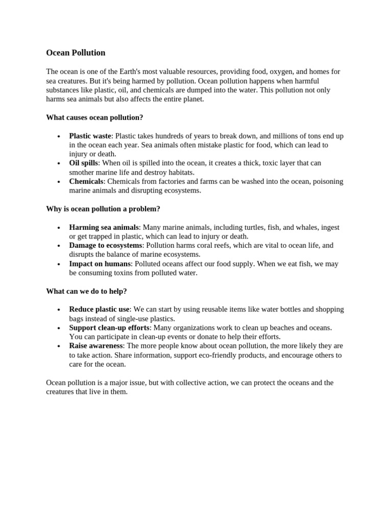 Ocean Pollution | PDF