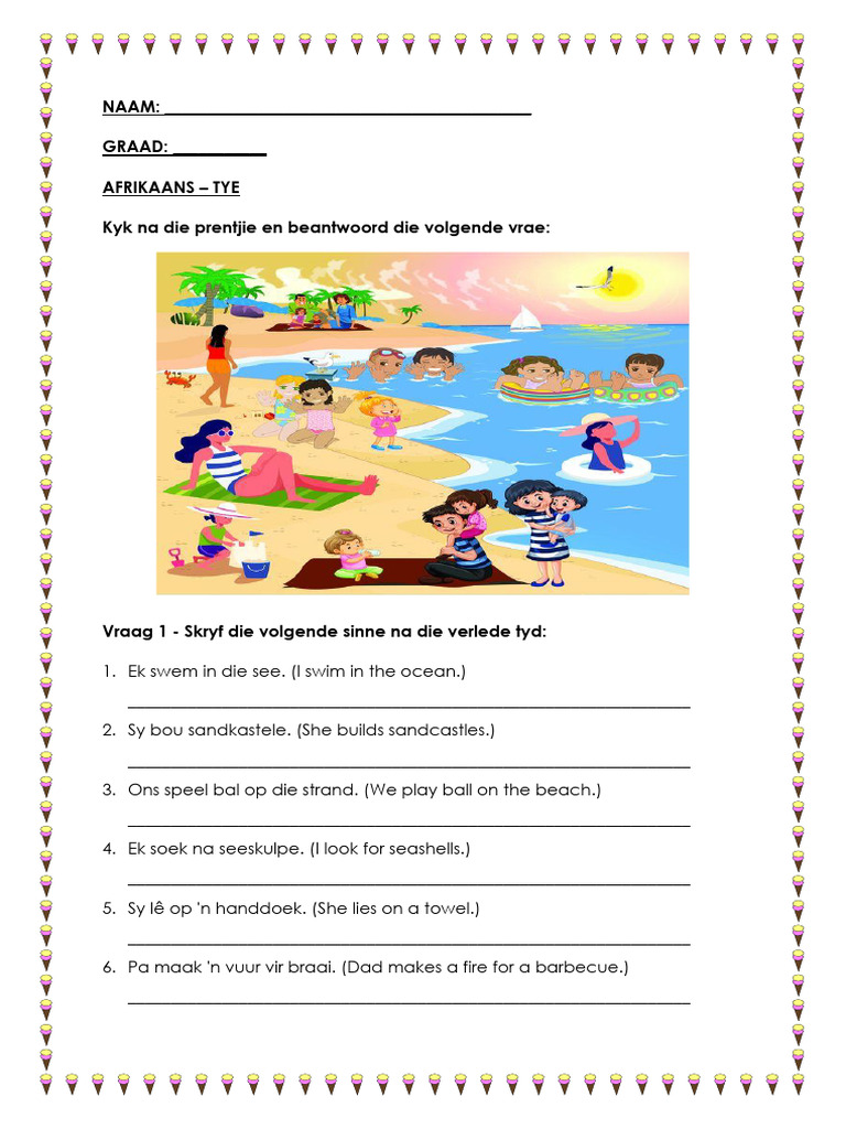 Afrikaans Tye Worksheet | PDF