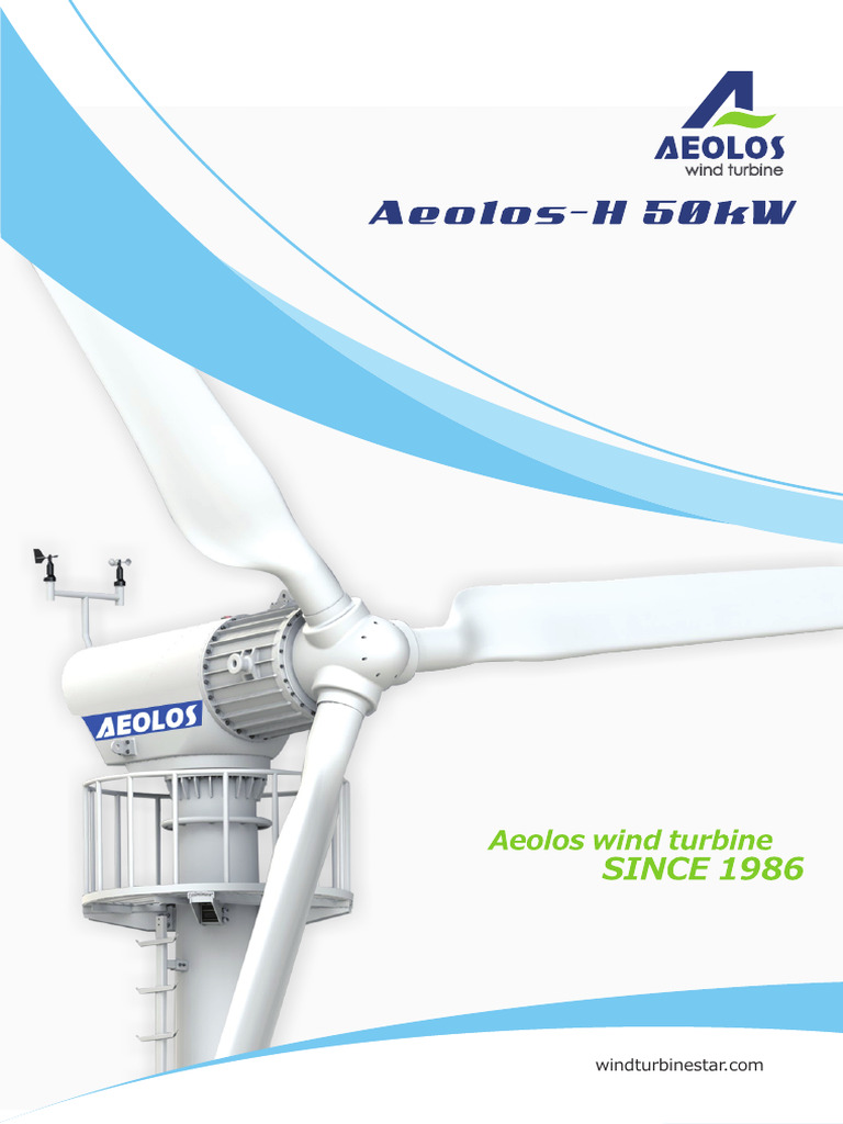 Aeolos-H 50kW Wind Turbine Specs | PDF | Wind Turbine | Electric Generator