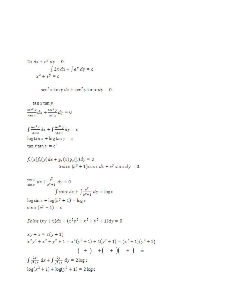 1 5 Variable Separable Equations Pdf
