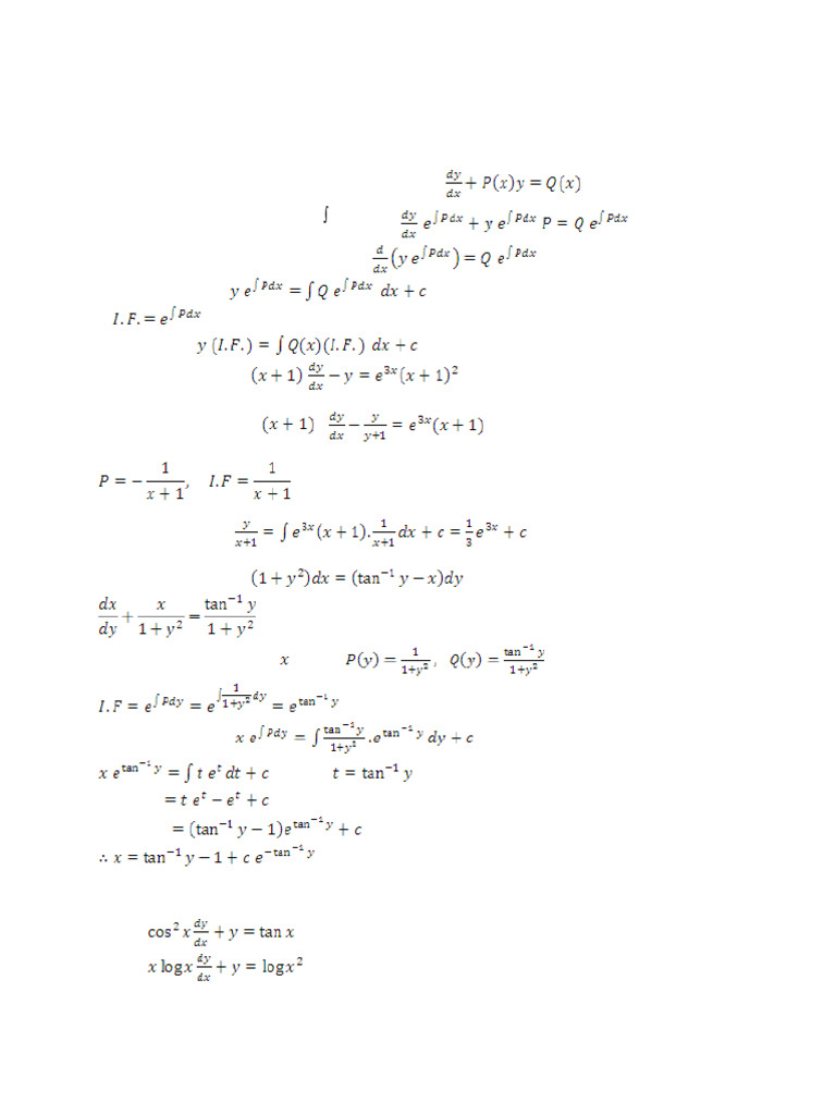1.9 First Order Linear Equations | PDF