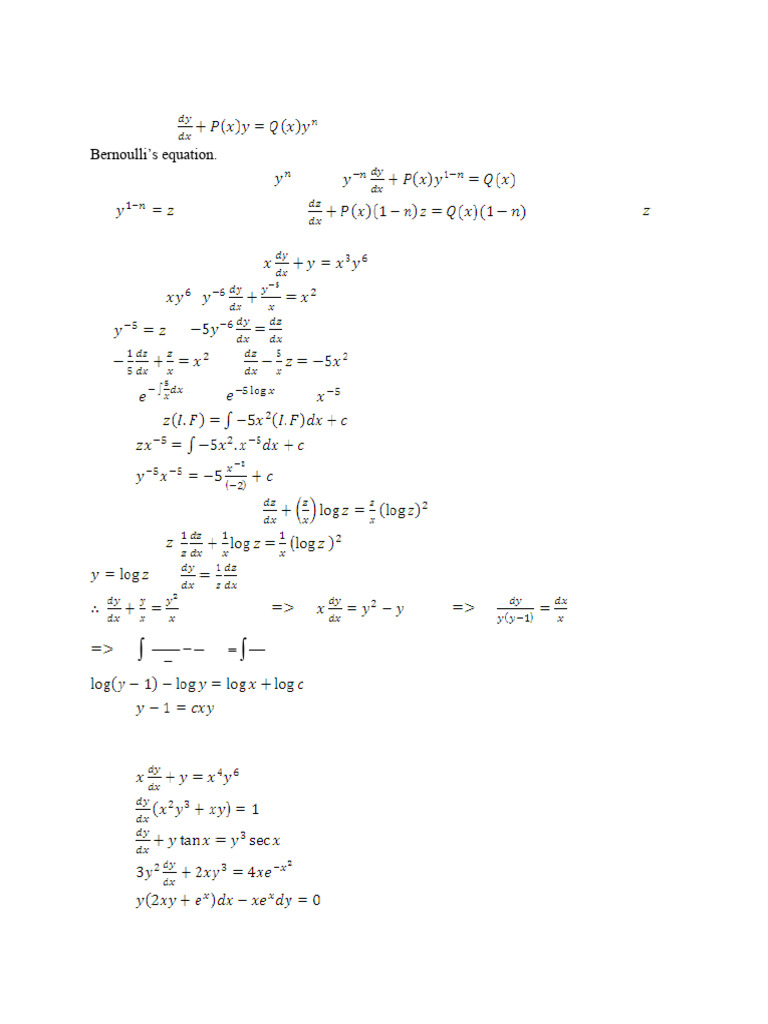 Understanding Bernoulli's Equation Solutions | PDF