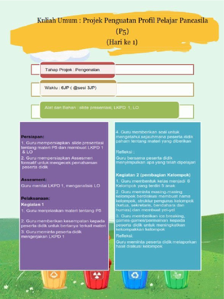 Panduan P5 Hari Ke 1 | PDF