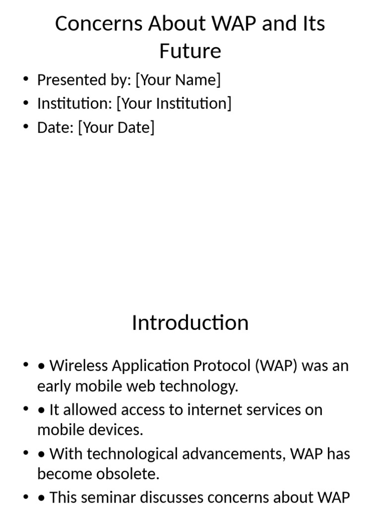 WAP Concerns and Future | PDF