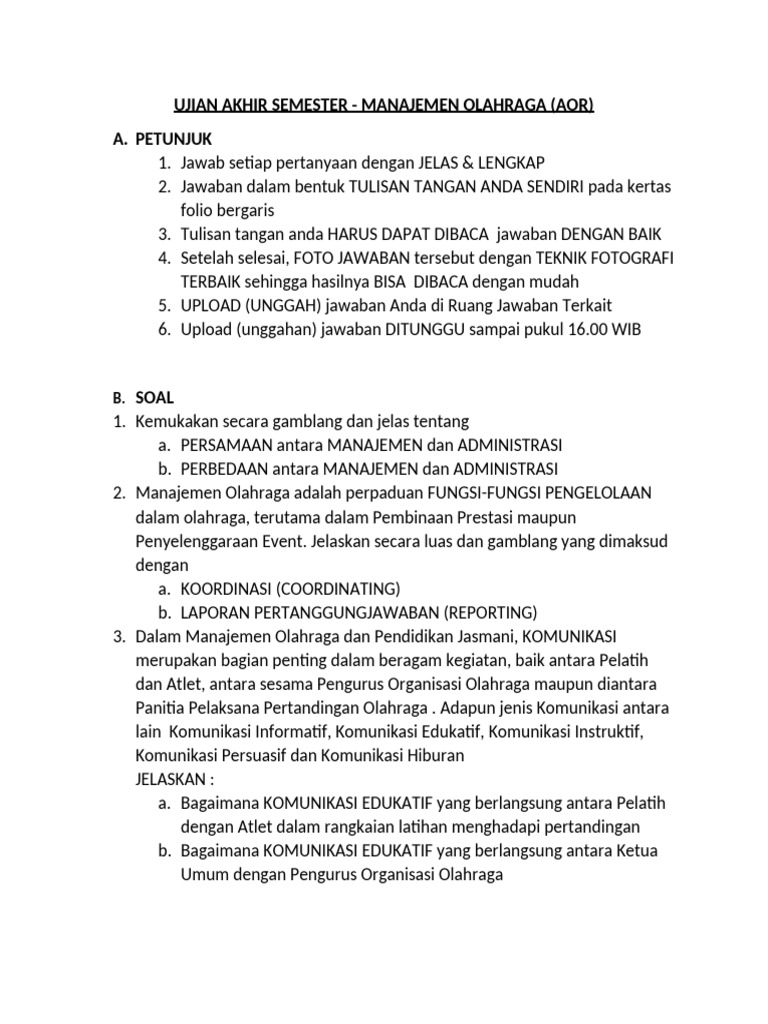 Uas Manor Aor - Jan 2023 | PDF