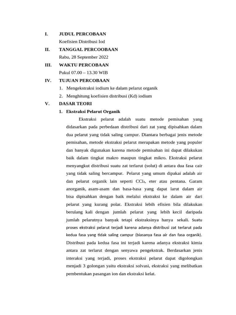 Koefisien Distribusi Iod | PDF