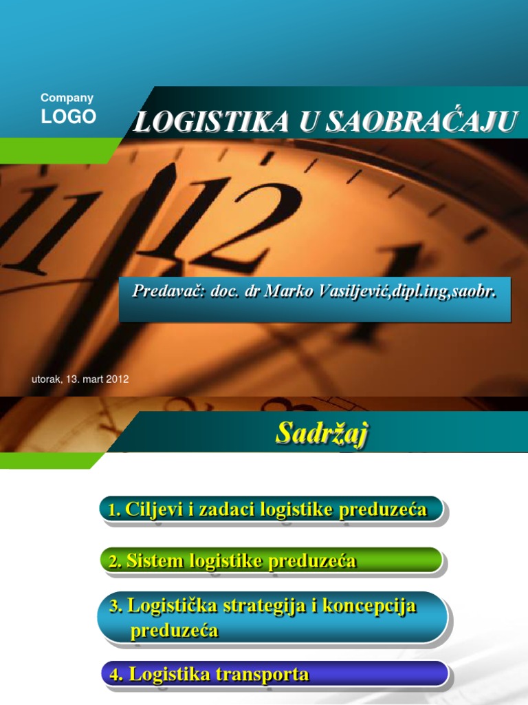 Logistika U Saobracaju | PDF