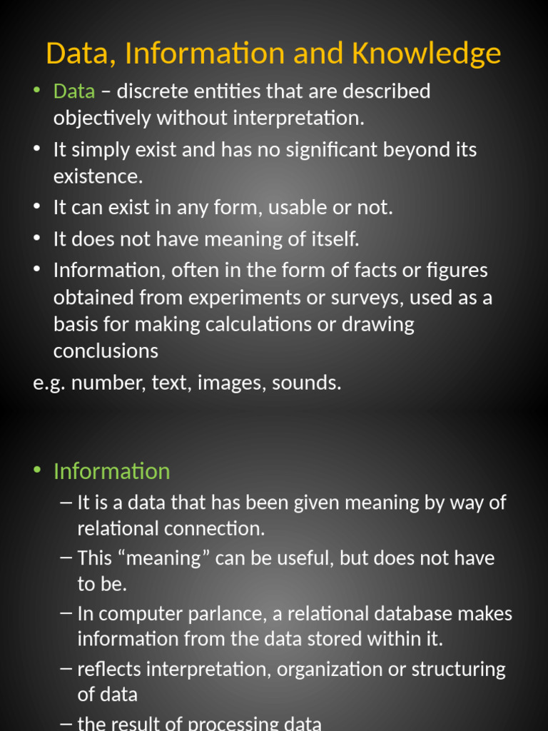 P. Data Knowledge Information | PDF | Information | Data
