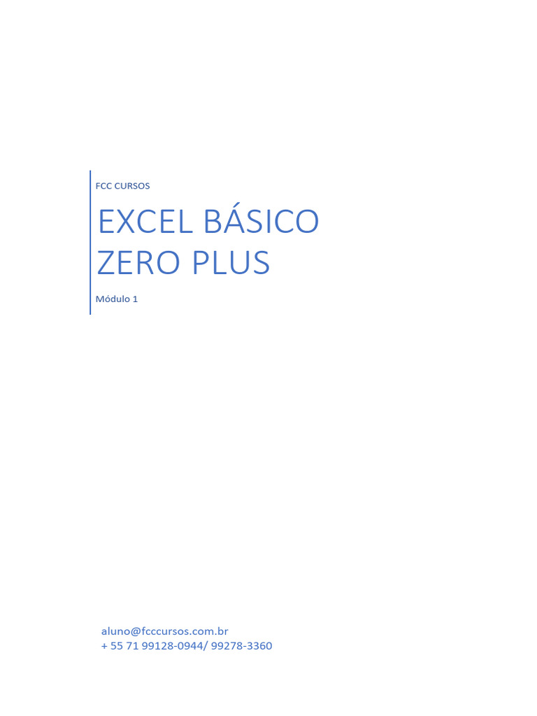 Apostila de Excel Básico | PDF | Microsoft Excel | Cálculo