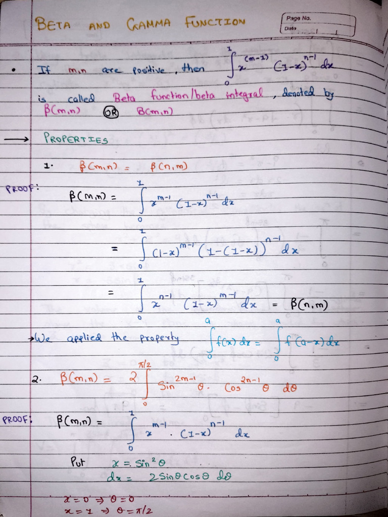 Beta and Gamma Integral | PDF